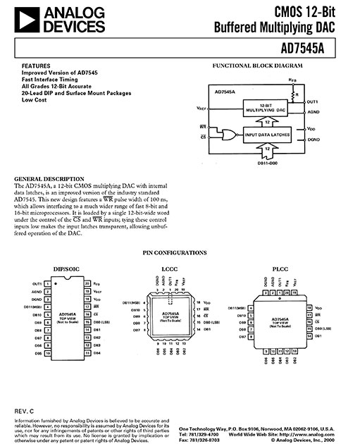 AD7545AKN Datasheet - 集成电路创新制造与管理